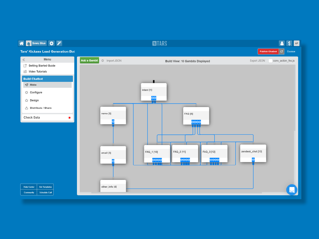 Tars Chatbots App Integration with Zendesk Chat
